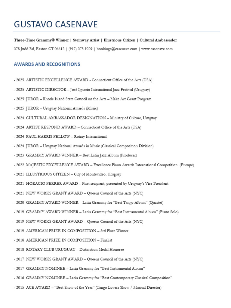 Official Resume 2025 - Gustavo Casenave | PDF