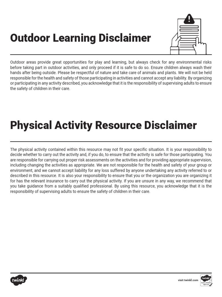 Outdoor Activity Safety Disclaimer | PDF