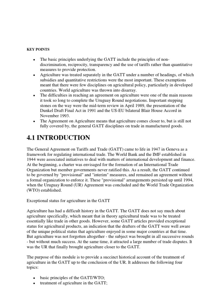 GATT's Impact on Agricultural Trade | PDF | General Agreement On ...