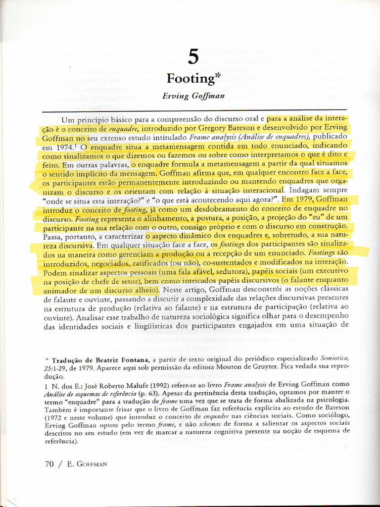 Goffman Footing | PDF