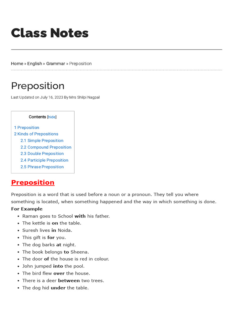 Understanding English Prepositions | PDF | Linguistics | Syntax