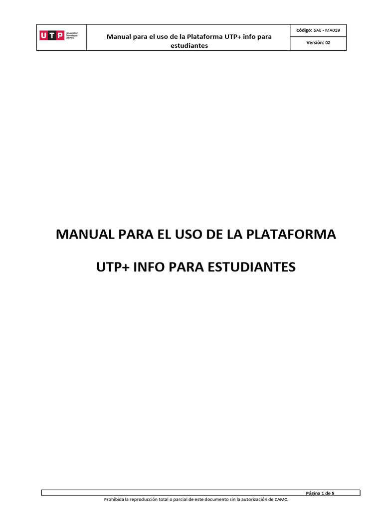 Uso de UTP+ info para Estudiantes | PDF | Informática