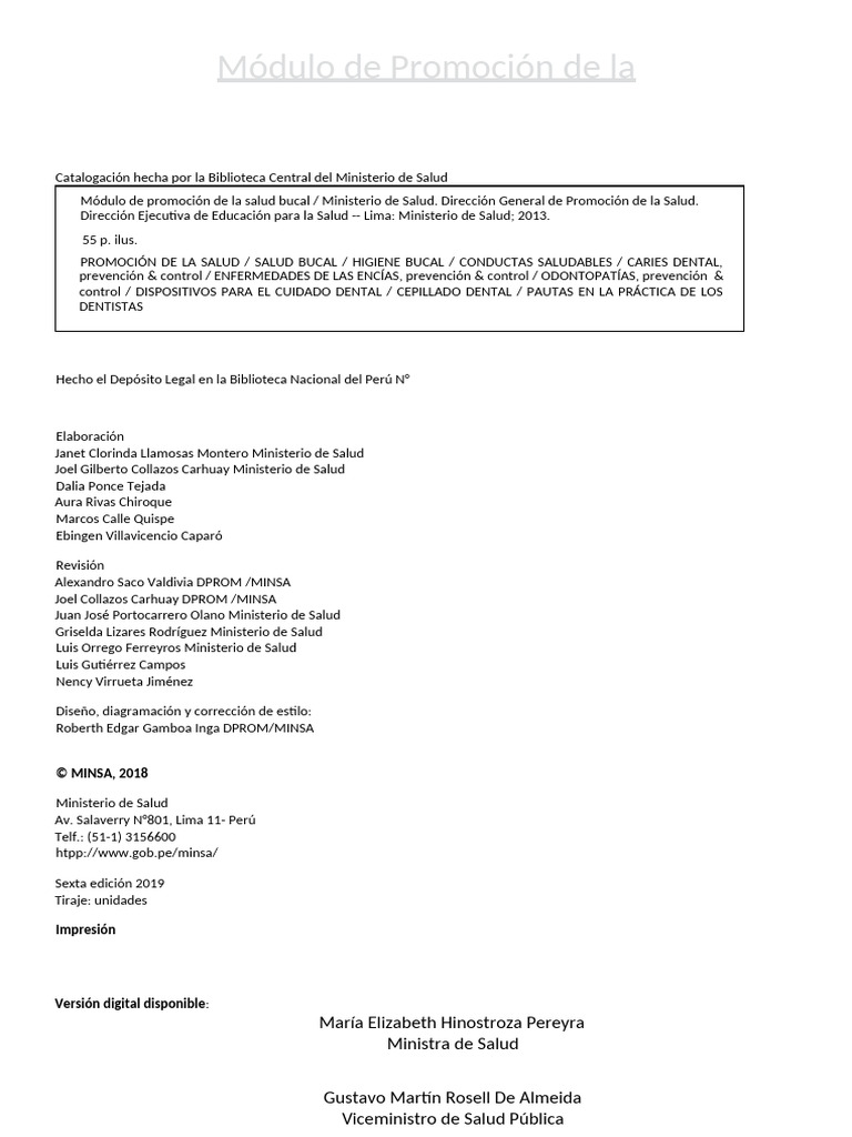 Módulo de Salud Bucal y Higiene Oral | PDF | Higiene oral | Diente