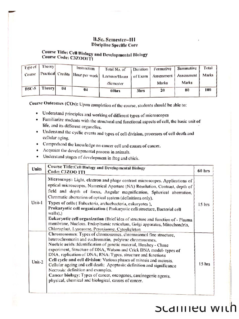 B.SC III Sem Syllabus | PDF