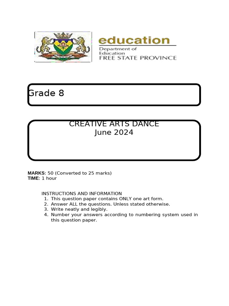 Grade 8 Dance Assessment Overview | PDF | Choreography | Dances