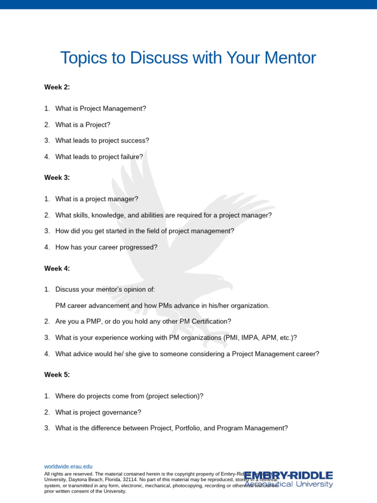 Project Management Mentorship Guide | PDF