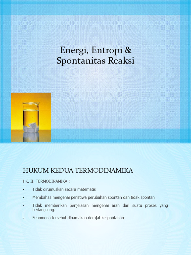 Energi dan Entropi dalam Reaksi Spontan | PDF