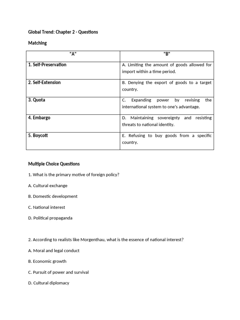 Foreign Policy Concepts and Questions | PDF | Ethiopia | International ...