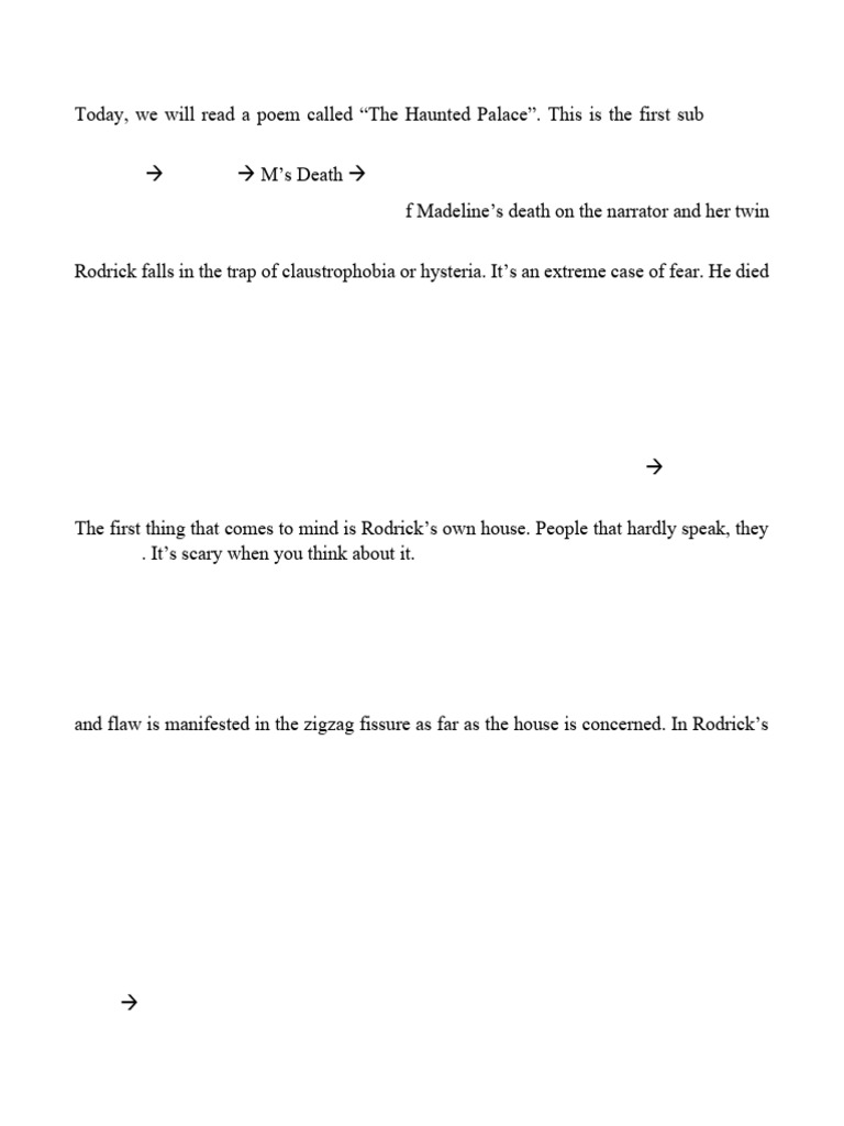 Prose - 15 April - The Haunted Palace (the Fall of the House of Usher ...