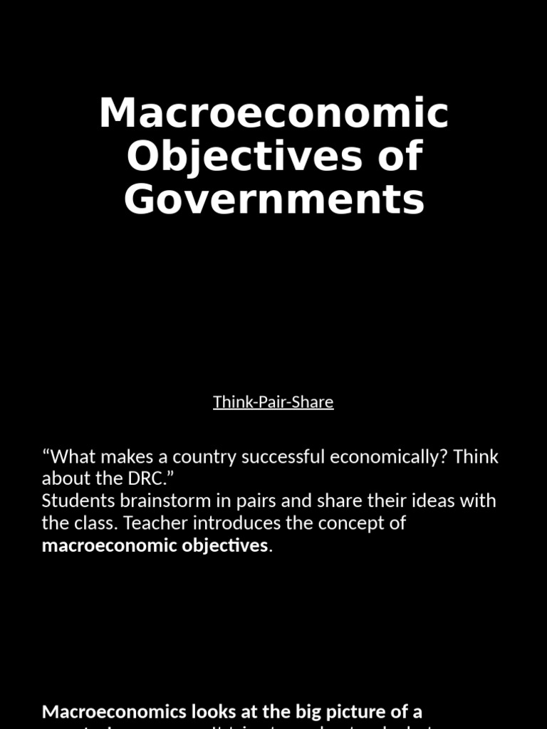 Government Economic Objectives Explained | PDF | Macroeconomics | Inflation