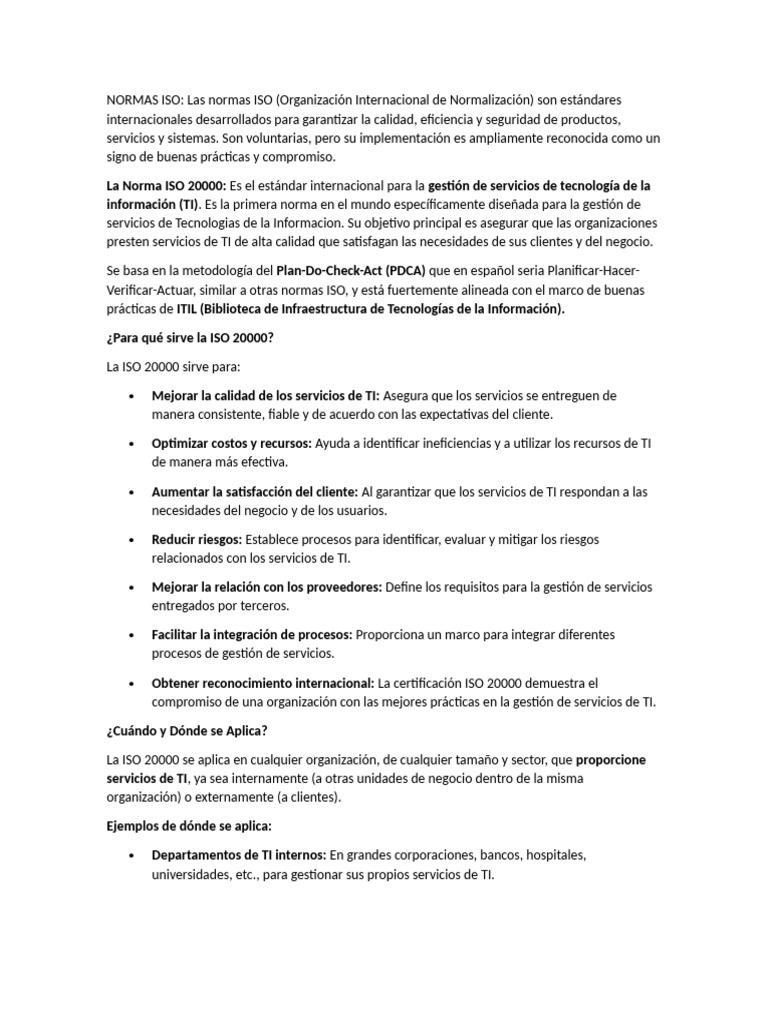 Normas Iso 20000 | PDF | Business