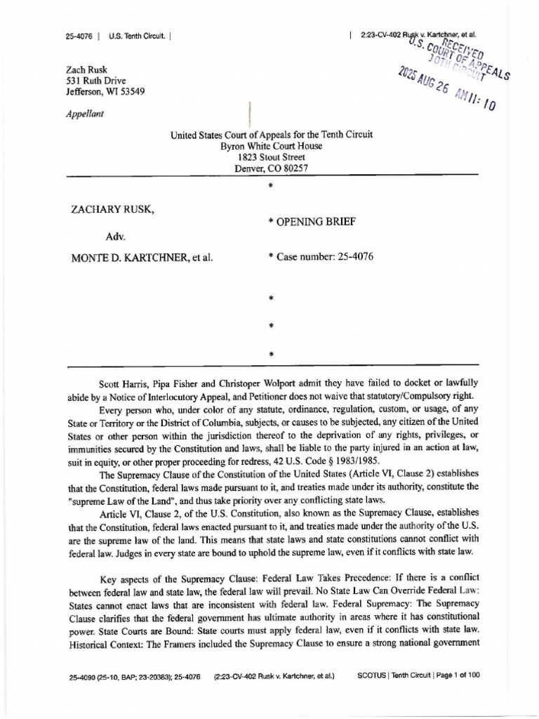 Filed Tenth Circuit Opening Brief 25-4076 | PDF | Common Law | Public Law