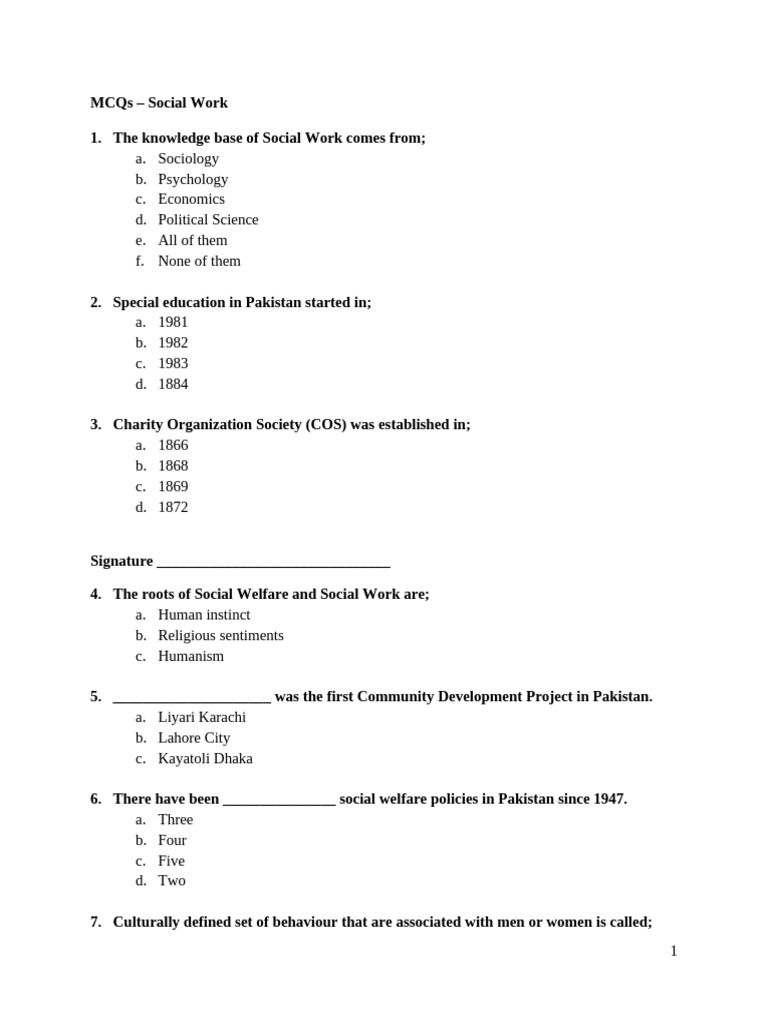SW MCQs 1 - Final Draft | PDF | Survey Methodology | Sampling (Statistics)