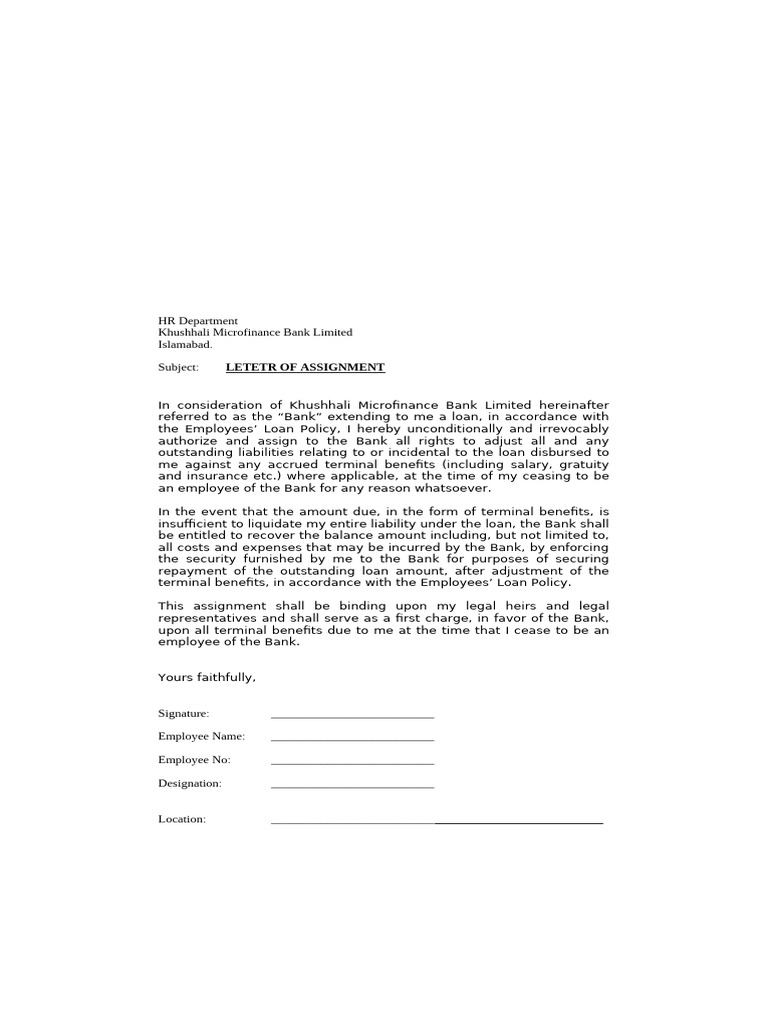 Assignment Letter | PDF