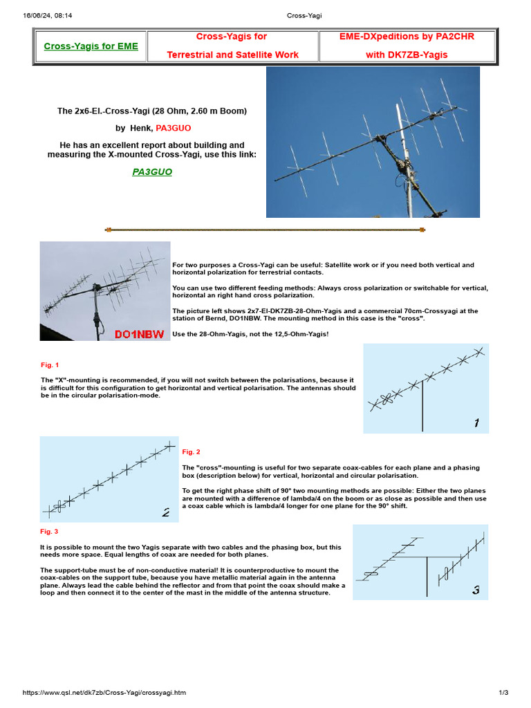 Cross-Yagi Antennas for EME and Satellites | PDF | Antenna (Radio ...