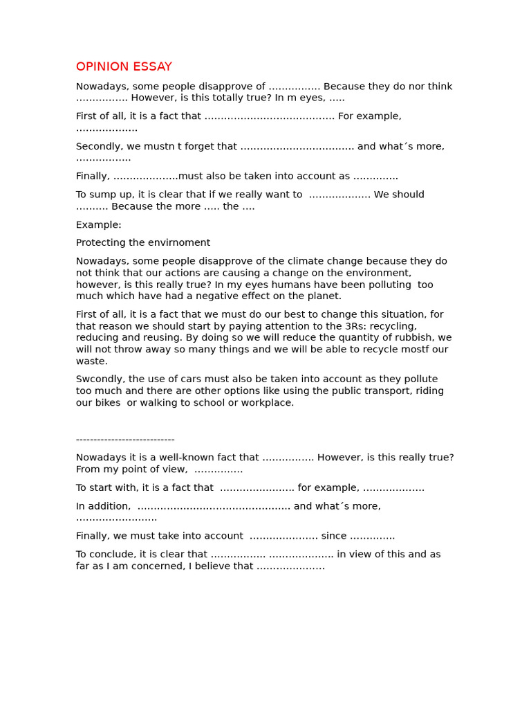 Opinion Essay | PDF