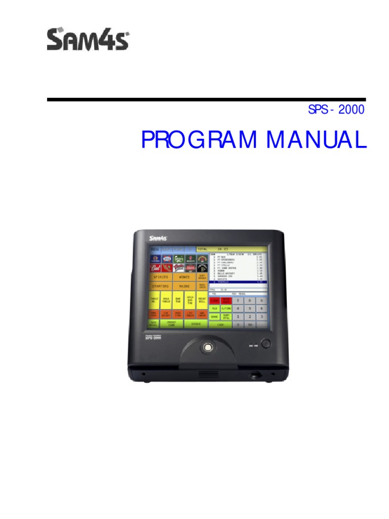 Sam4s SPS-2000 Program Manual | PDF | Cheque | Computer Data Storage