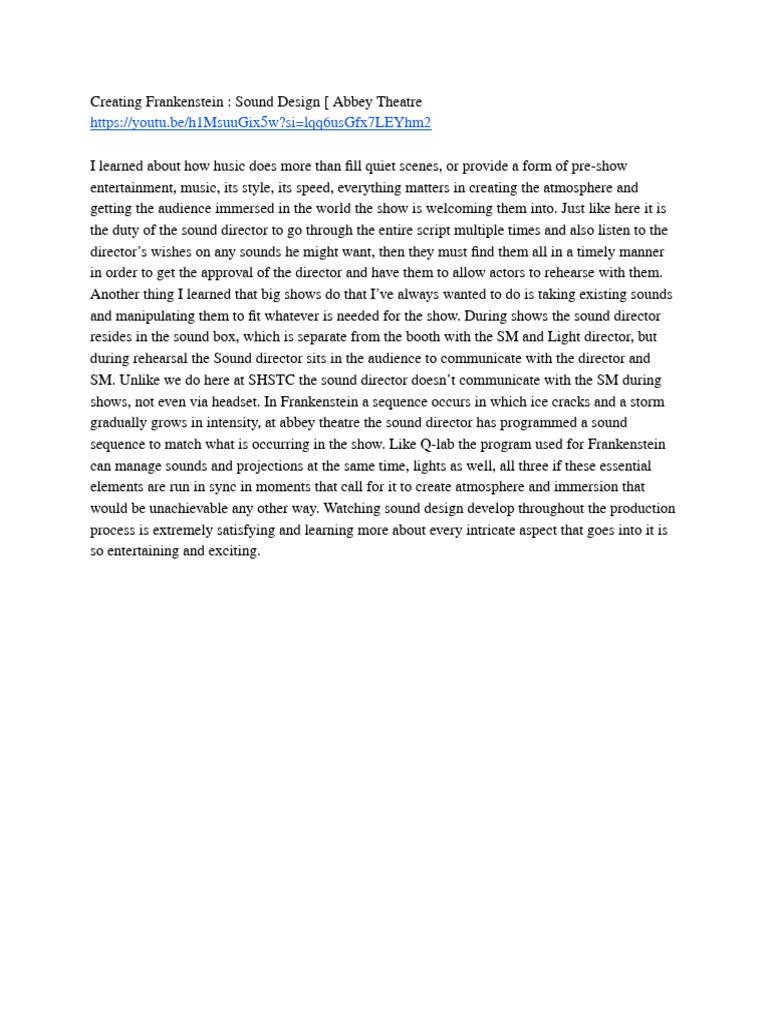 Frankenstein Reflection | PDF