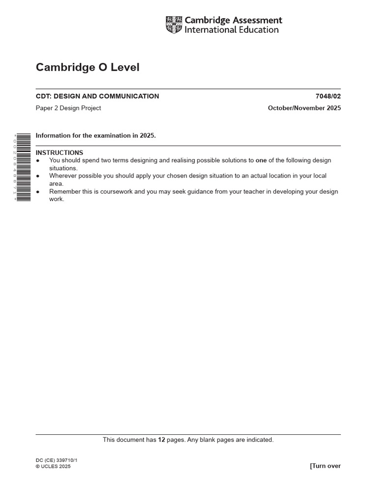 Cambridge O Level Design Project Guide | PDF | Prototype ...