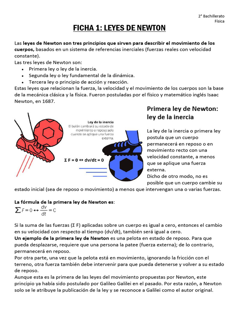 Leyes de Newton: Principios y Ejemplos | PDF | Las leyes del movimiento ...