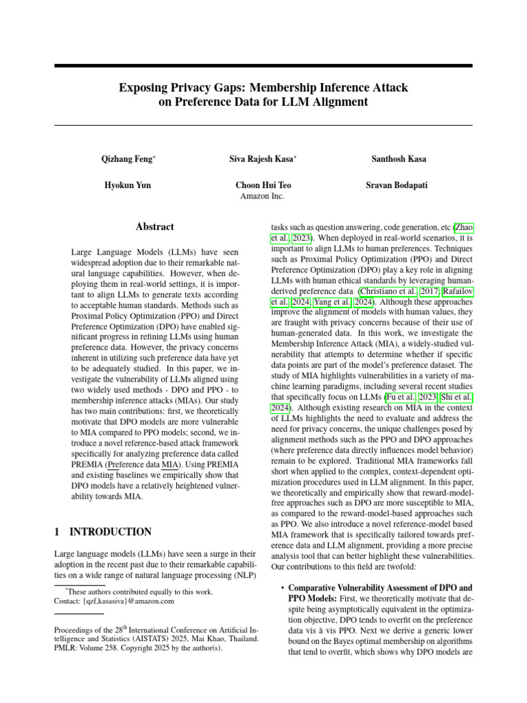 Exposing Privacy Gaps Membership Inference Attack On Preference Data For LLM Alignment | PDF ...