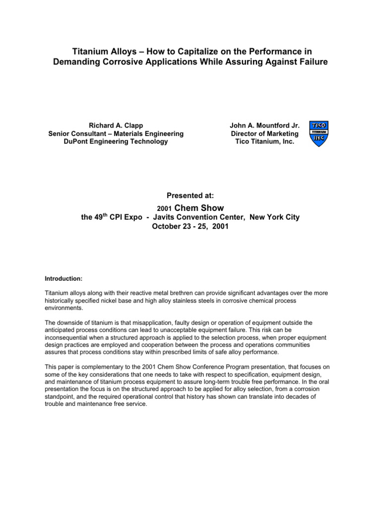 Titanium Alloys | PDF | Pipe (Fluid Conveyance) | Titanium