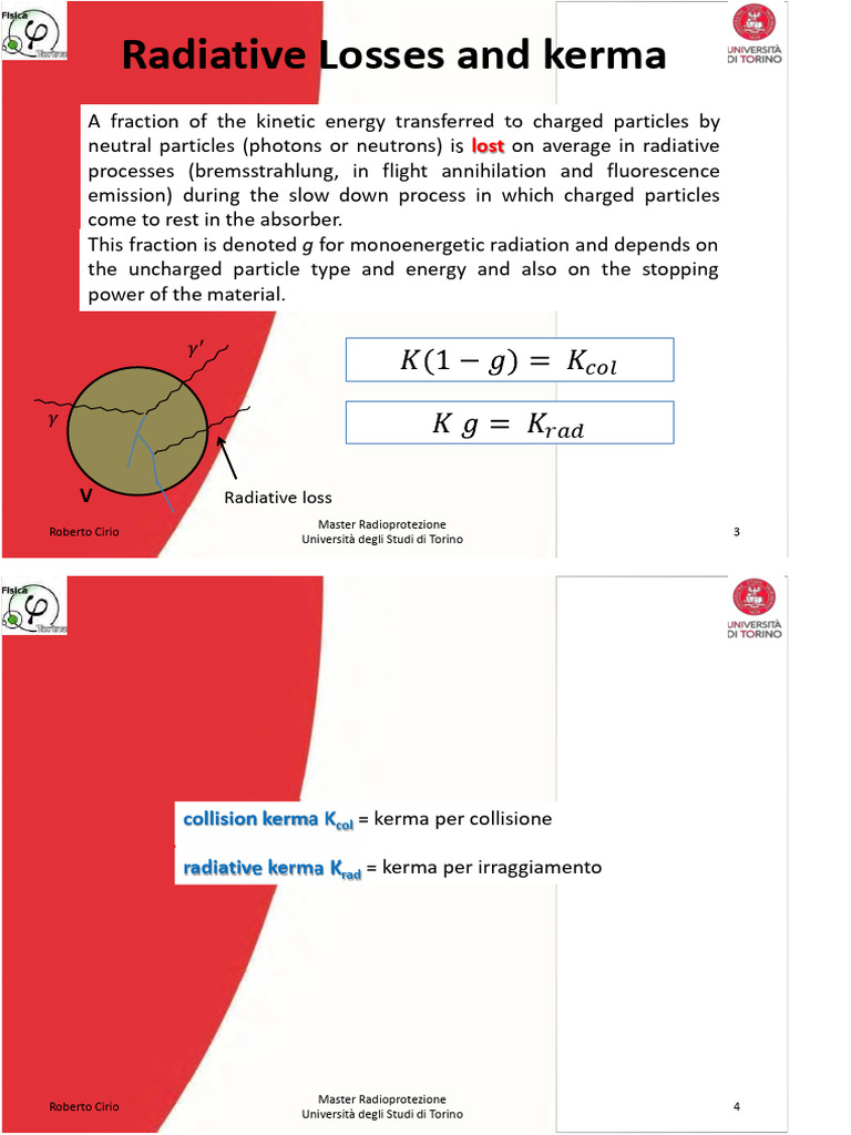 Radiative Losses and Kerma in Radiation Physics | PDF | Electronvolt ...