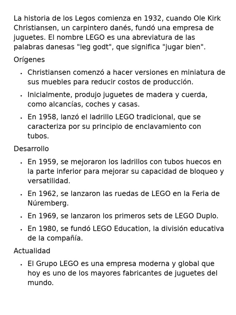 La Historia de Los Legos | PDF | Lego | Pingüino