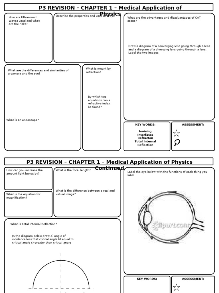 P3 Revision Sheets | PDF | Refraction | Force