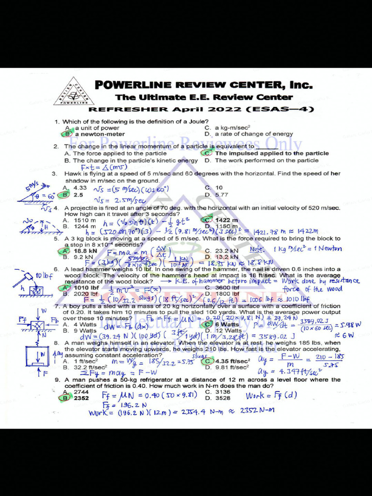 Esas Refresher 4 Solutions | PDF