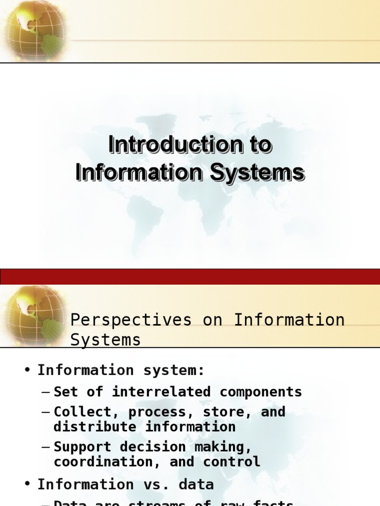 Introduction To Information Systems Introduction To Information Systems ...