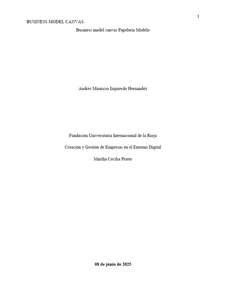 Business Model Canvas - Libreria y Papeleria Futuro | PDF | Logística ...