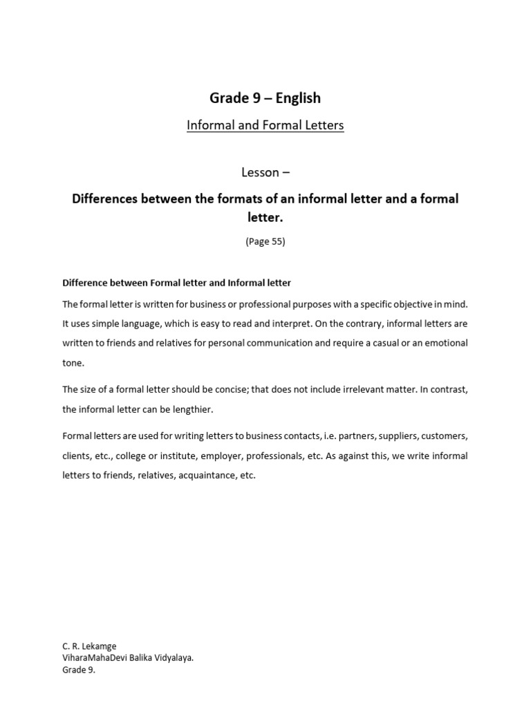 Formal Letter Format Guide | PDF | Human Communication | Communication