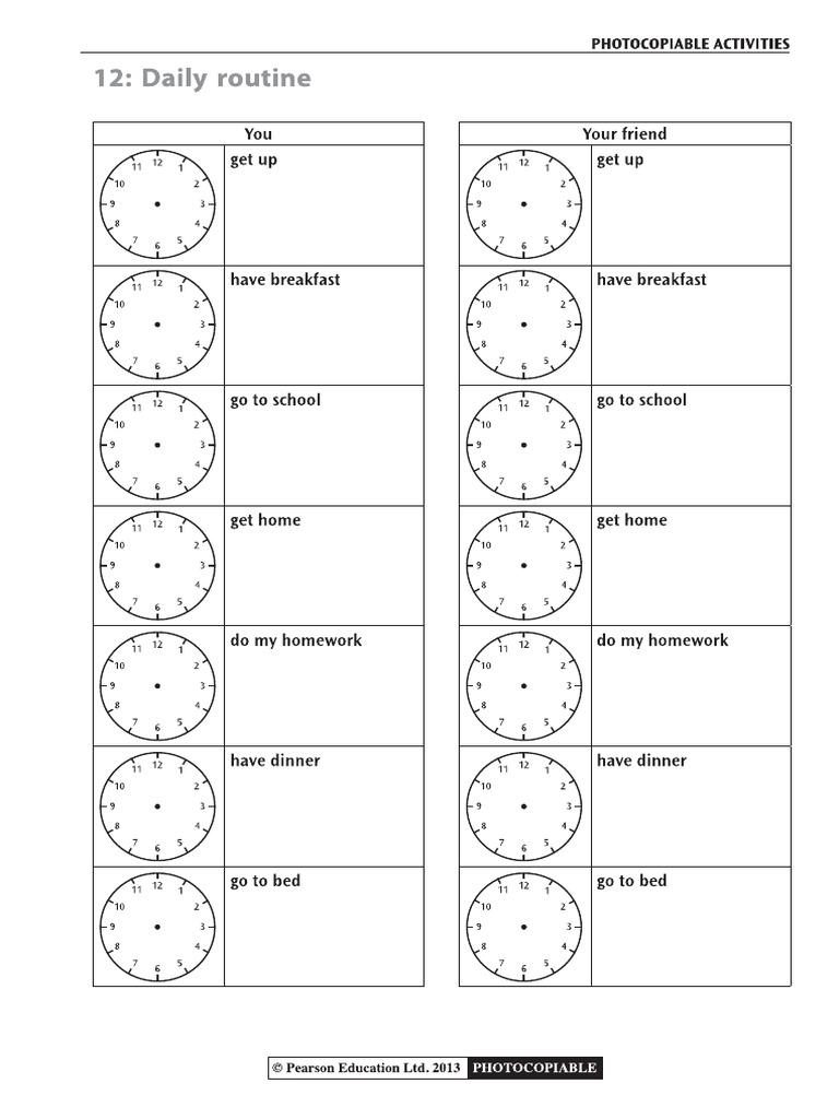PT2 DailyRoutines Time | PDF