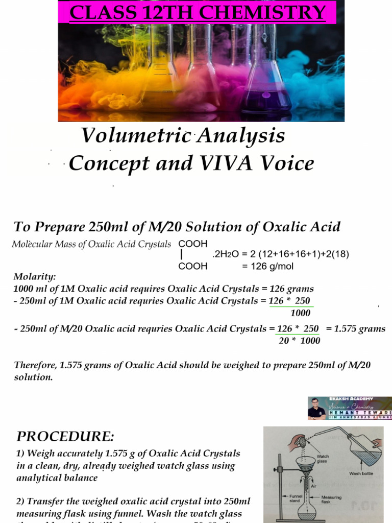 Class 12th Practical Volumetric Analysis | PDF