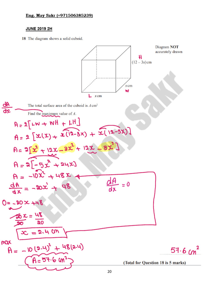 U2 Revision Class 7 (Differentiation Part 2) - Watermark r0Q | PDF