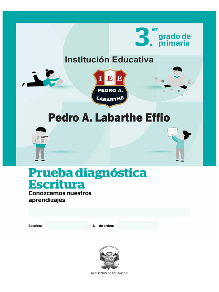 Prueba Diagnóstica Escritura, Conozcamos Nuestros Aprendizajes. 3er. Grado de Primaria | PDF