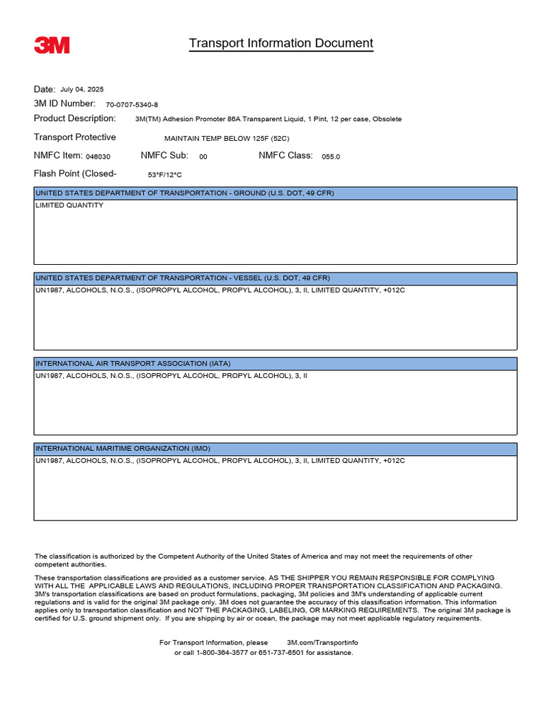 3M - Transport - 70 0707 5340 8 | PDF