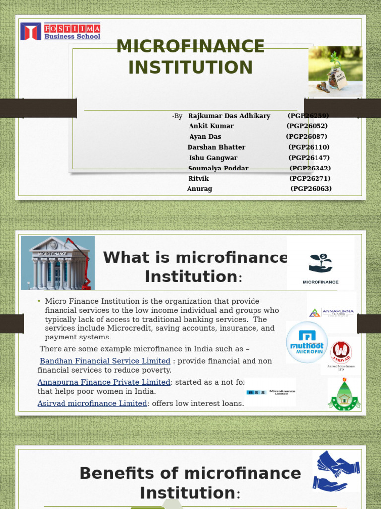 Group-3 Microfinance Institutions (FS&I) | PDF | Microfinance | Grameen ...