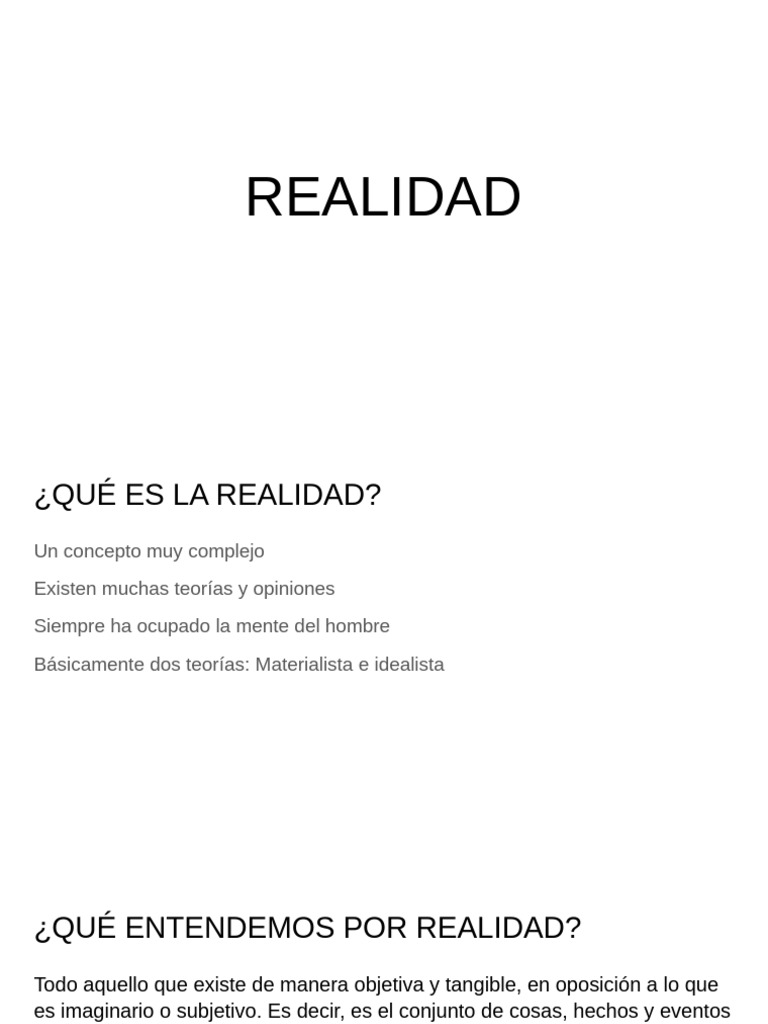 La Realidad | PDF