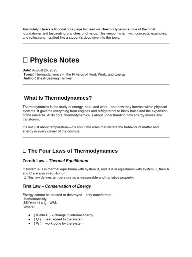 Thermodynamics: Energy, Heat, and Laws | PDF | Entropy | Thermodynamics