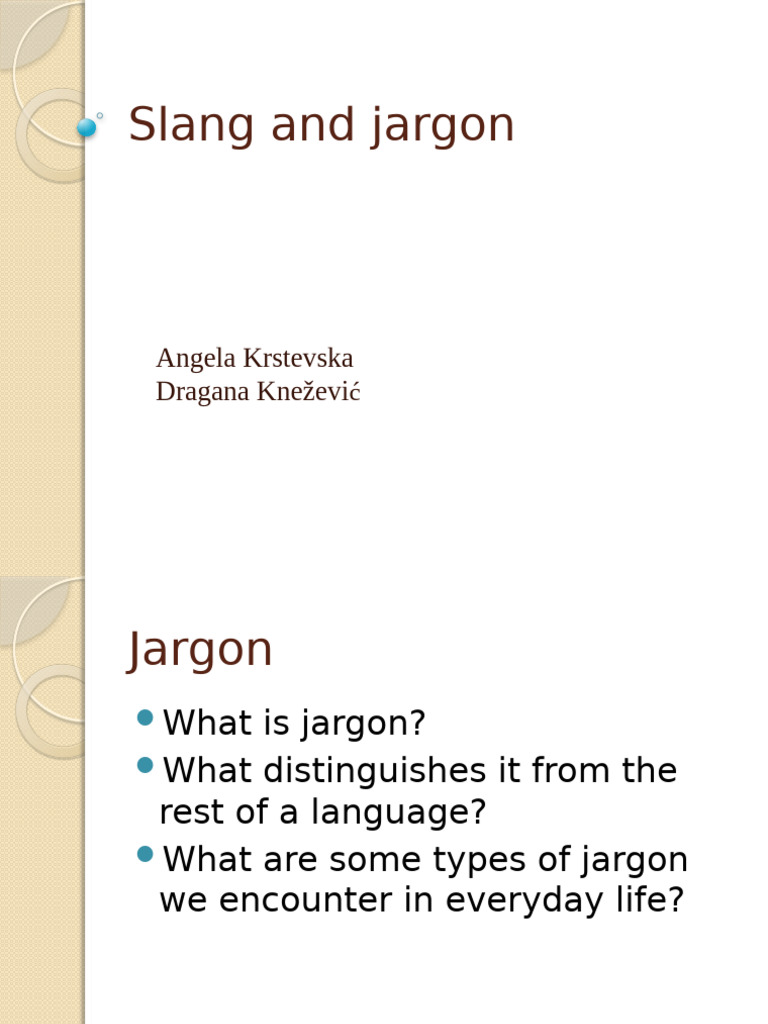 Slang and Jargon | PDF
