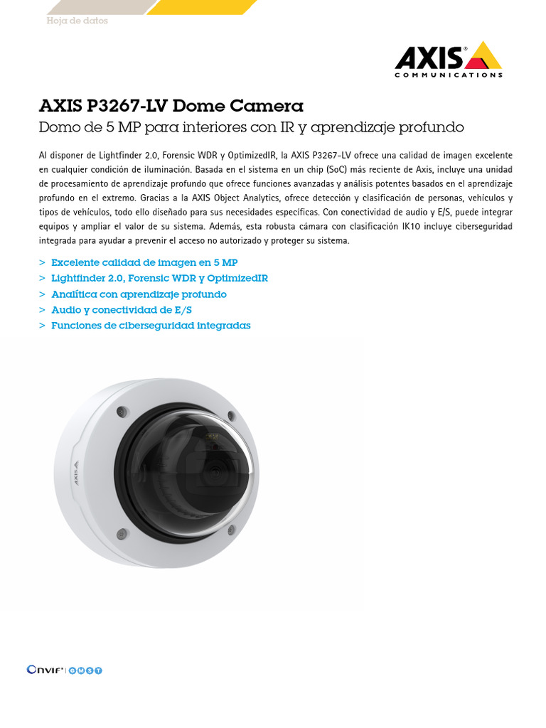 Datasheet Axis p3267 LV Dome Camera Es ES 484327 | PDF | protocolo de Iniciacion de Sesion | La ...