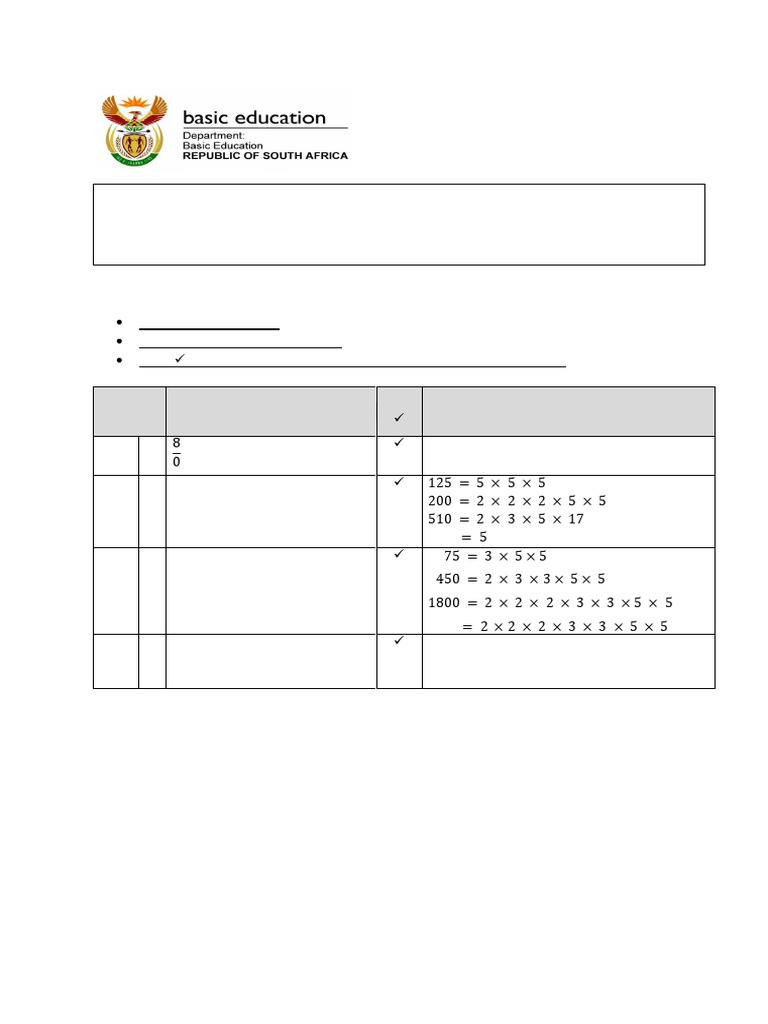 GEC Grade 9 Maths Paper 1 Memo 2024 | PDF | Mathematical Objects ...