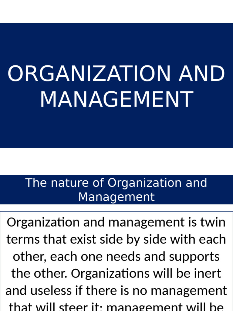 Understanding Organization and Management | PDF | Organizational ...