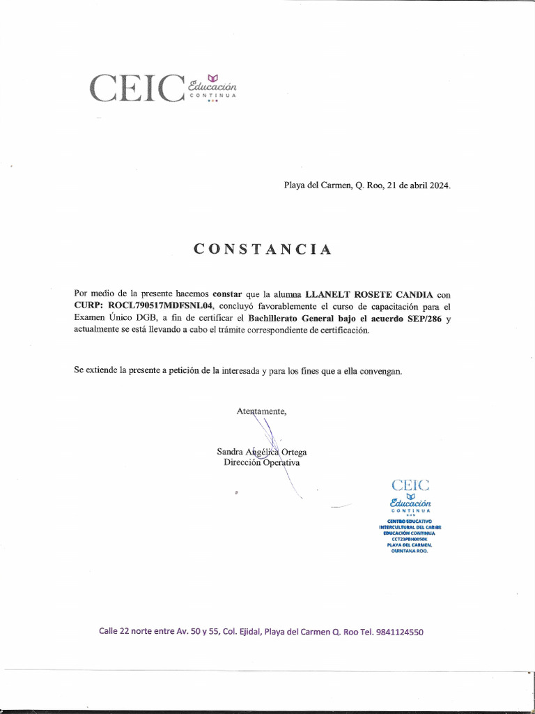 Constancia Llanet Rosete | PDF