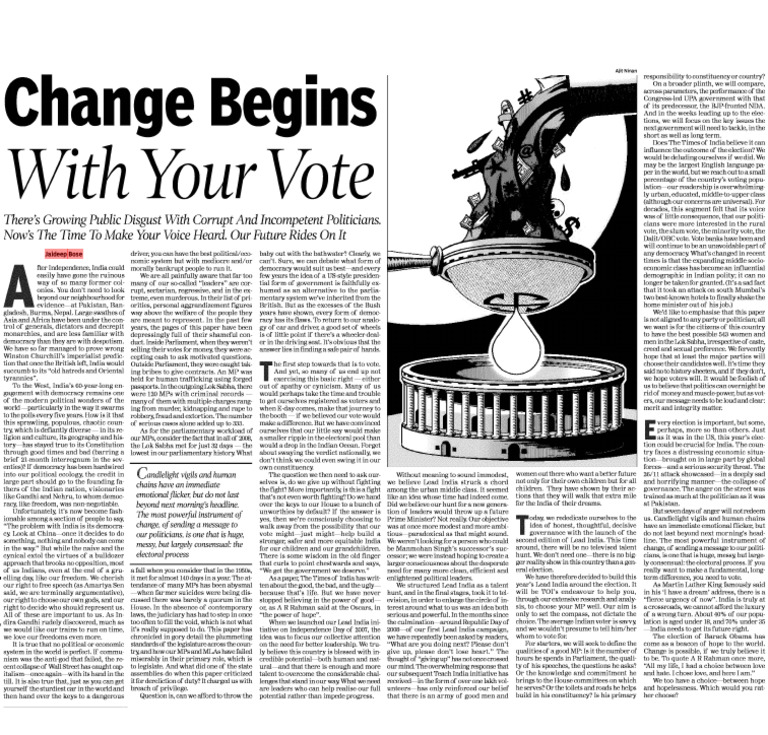 Bose, Jaideep Mar 3, 2009 Proquest Historical Newspapers: The Times of India Pg. 1 | PDF