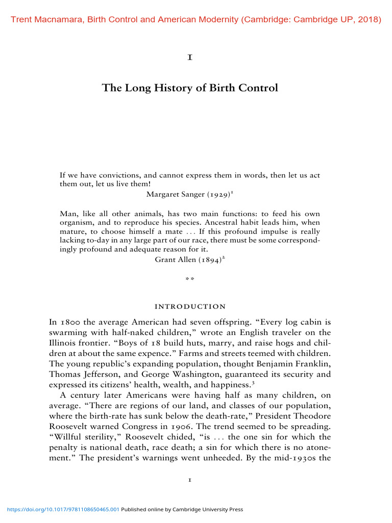 Macnamara Long History of Birth Control Birth Control and American ...