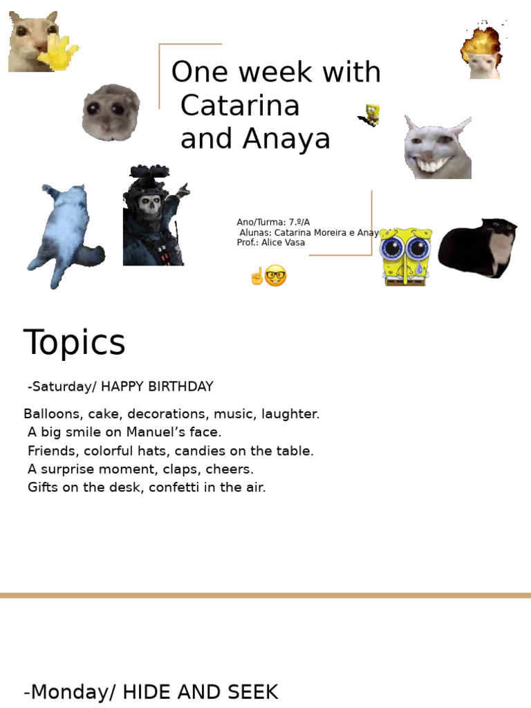 One Week With Catarina and Anaya | PDF