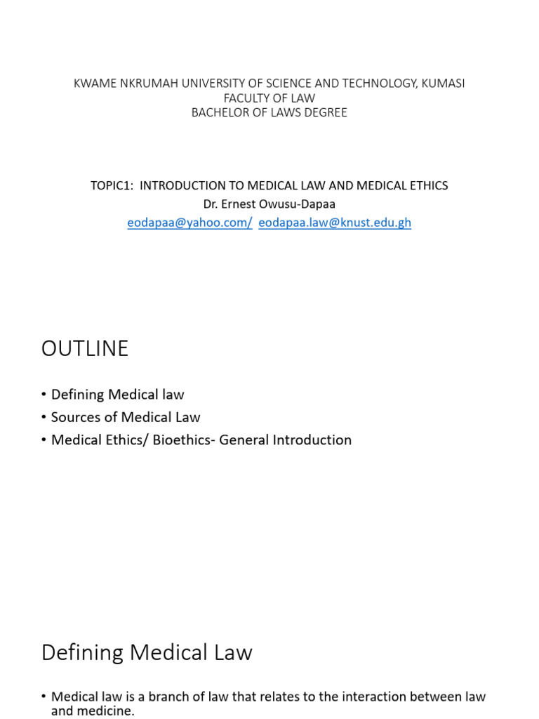 Medical Law and Ethics Overview | PDF | Bioethics | Utilitarianism